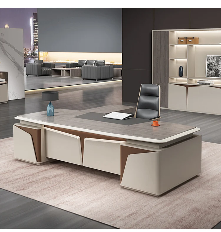 Large Modern Luxury Desk High Glossy Office Table Boss Executive Ceo ...