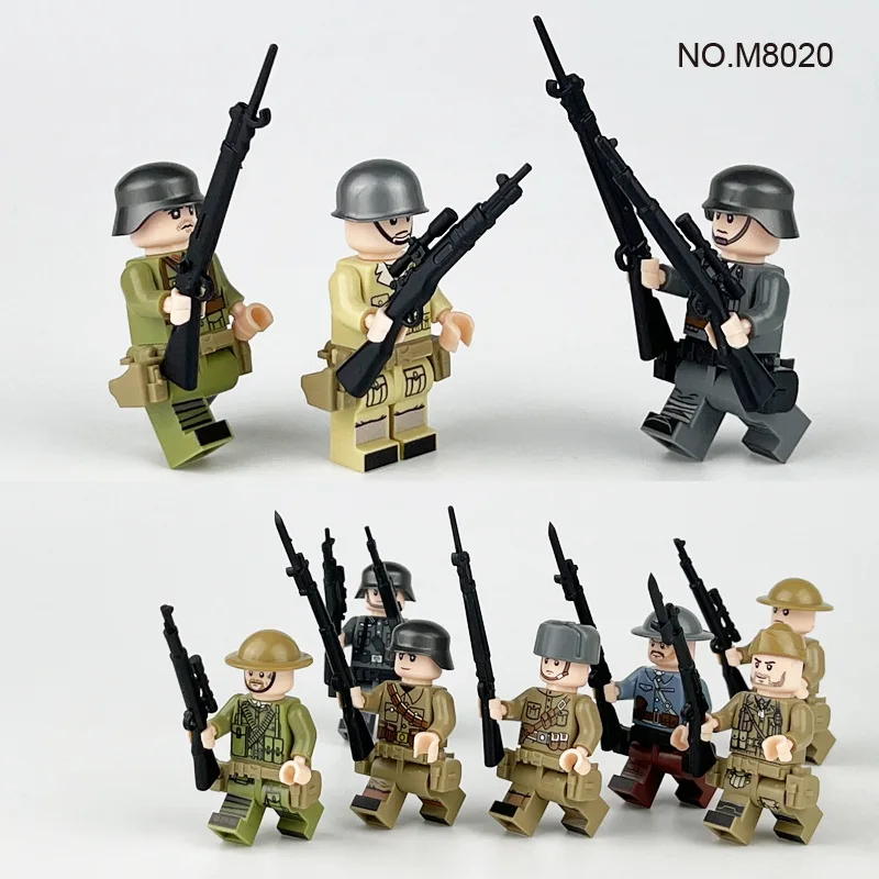 Military Blocks Ww2 Soldiers With Guns And Weapons Army Soldier Small ...