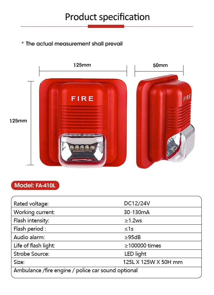 Fire Alarm System Fire Strobe Siren 12v With Led Light - Buy Fire Siren fire Strobe Siren fire ...