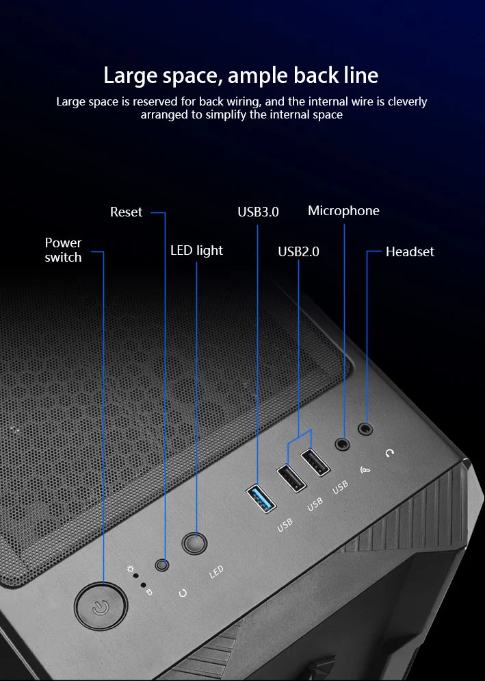 Computer Cases & Towers ATX Case Tempered Glass Side Plate Computer ...