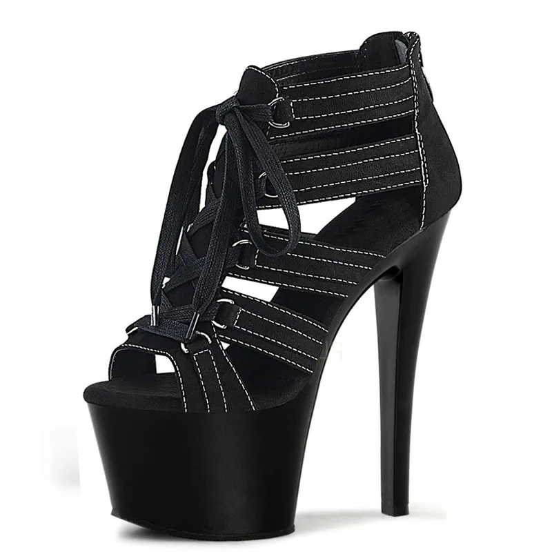 predator boot Black platform stiletto 17 stiletto Full Dress Gothic ...