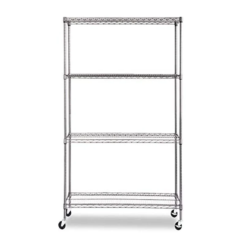 Complete Wire Shelving Unit With Caster Wheel Black Power Coating ...