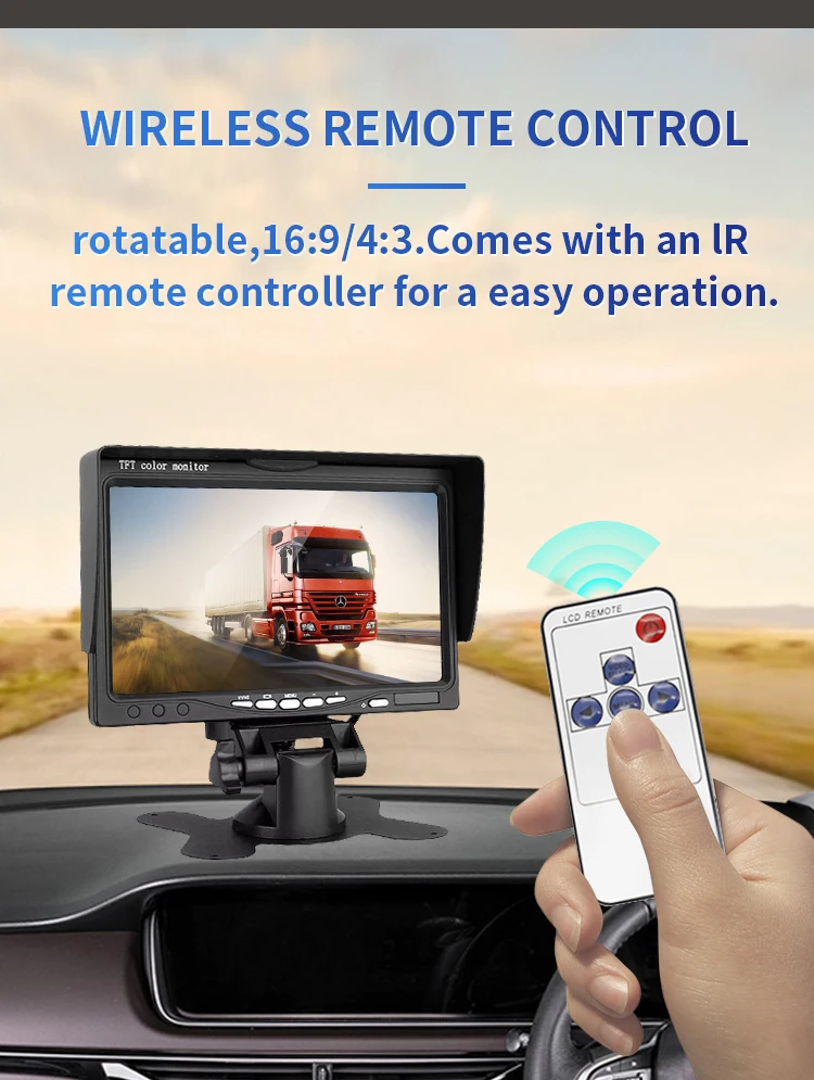 7 Inch Reverse Monitor with Night Vision for Car Safety