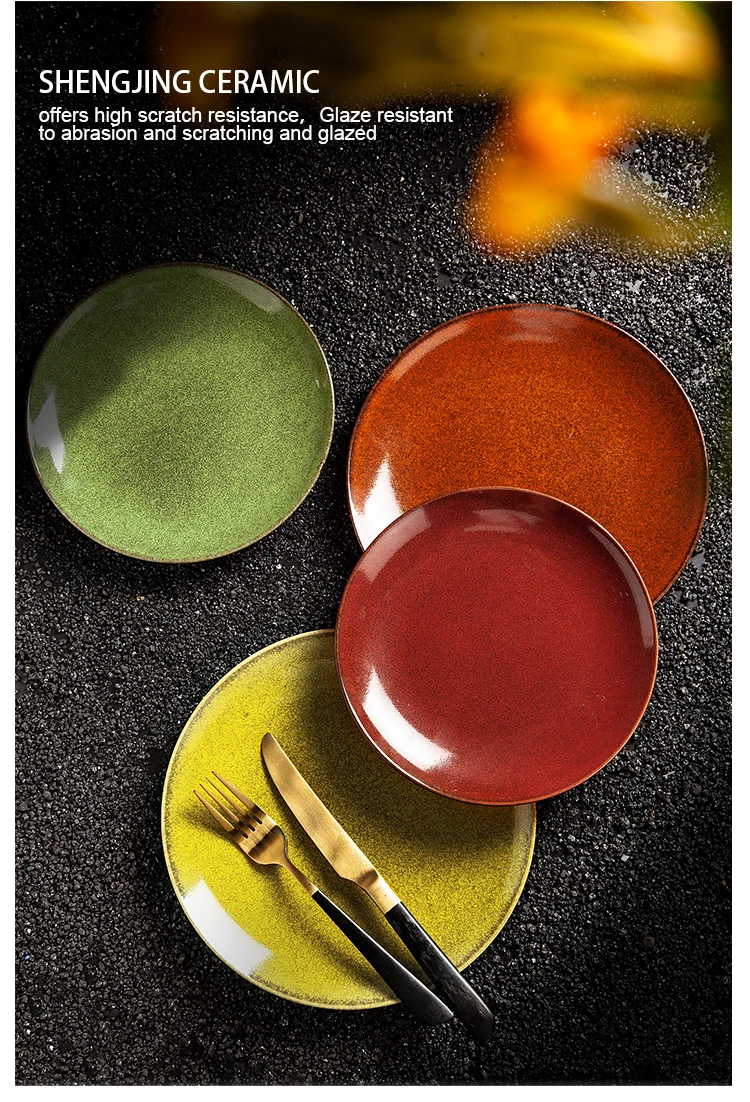 Shengjing Modern Style Green Color Glaze Ceramic Chinaware Sets ...