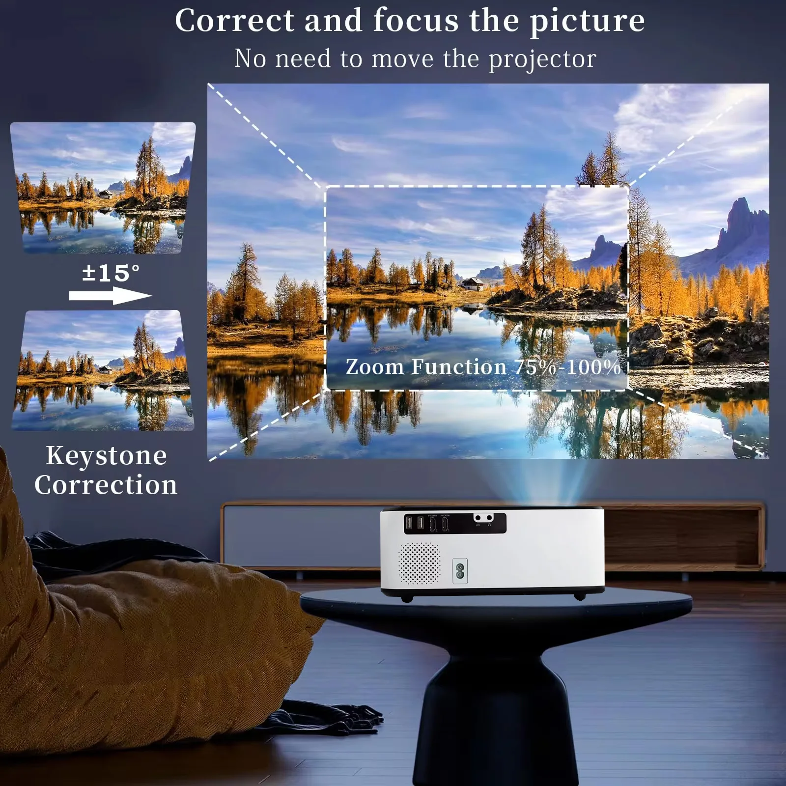 Factory Portable Projector Android TV Projector Netflix 4K 200 ANSI ...