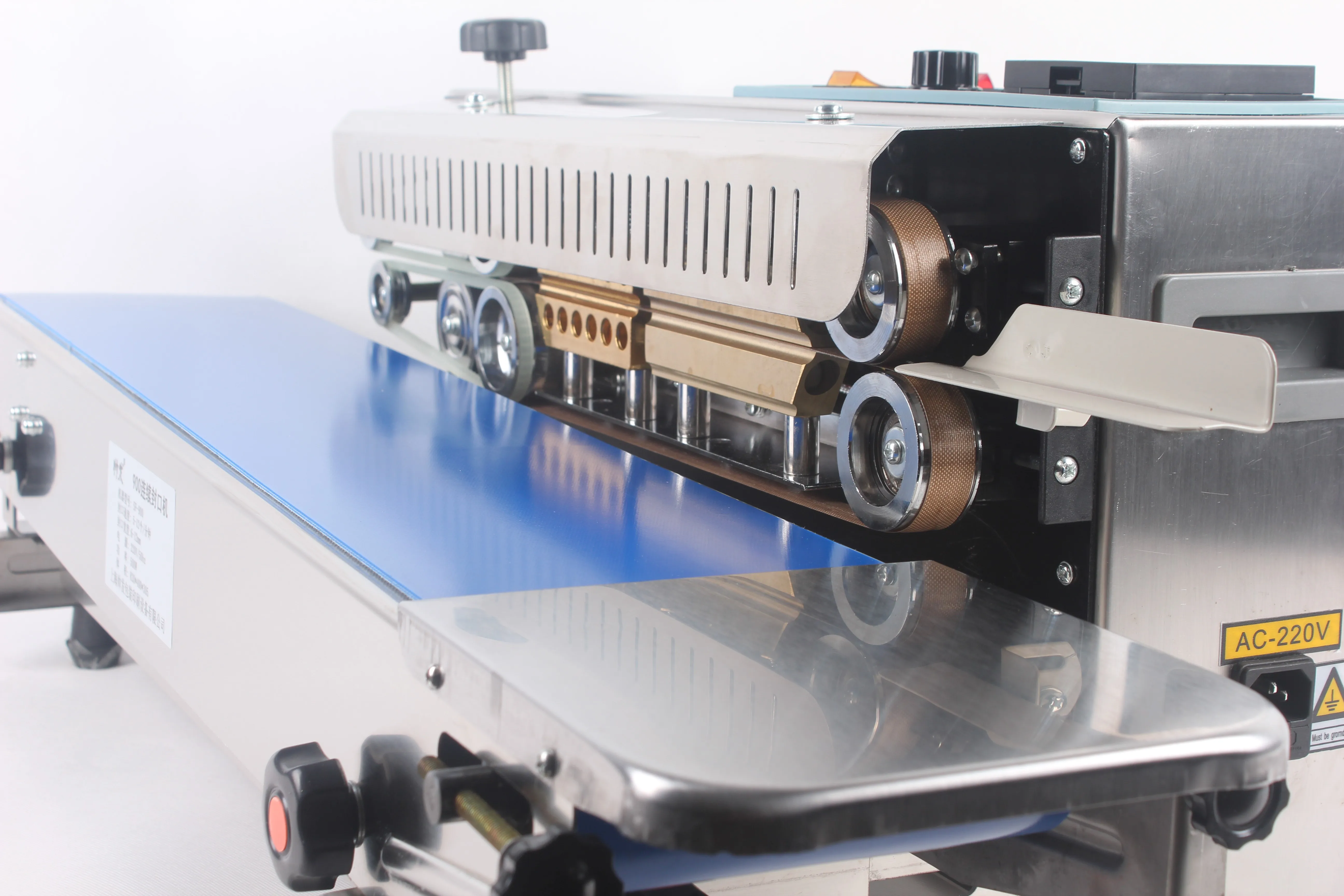 2023 SF-900 Bag Band Sealer Machine Continuous Horizontal Heat Sealing ...