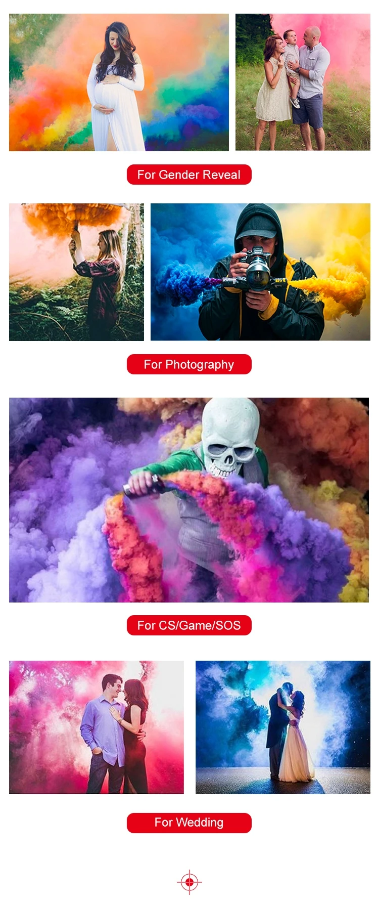 Chinese Wholesale Color Smoke Daytime Fireworks 30 Second Wire Pull Pop ...