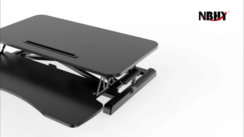 Height Adjustable Mdf Tabletop Pneumatic Riser Office Home Sit-stand ...