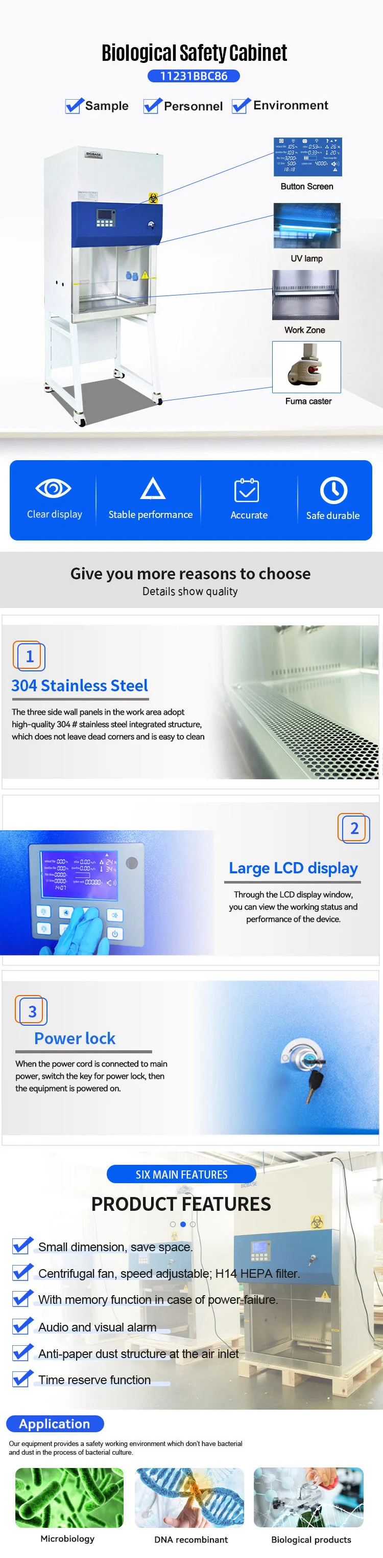 Biobase China Biosafety Cabinet Microbiological Laboratory Class Ii A2 ...