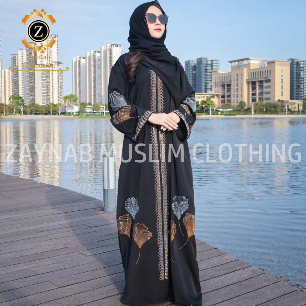 Zaynab Dubai Abaya Black Women Dress Dubai Clothes Women Wholesale ...