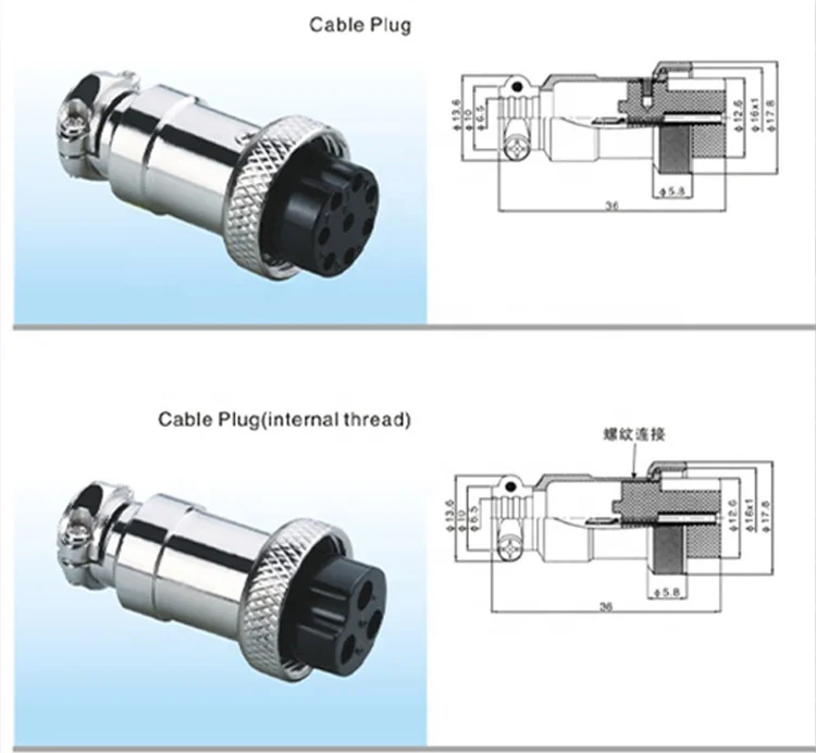 Customized Aviation Plug With Wire Connector,Double End Docking,Male To ...