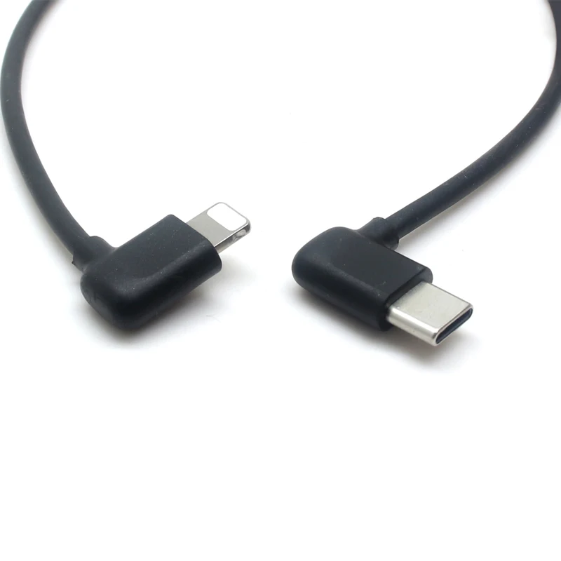 Right Angle Type C Male To 90 Degree 8p Customized Charging Cable For ...