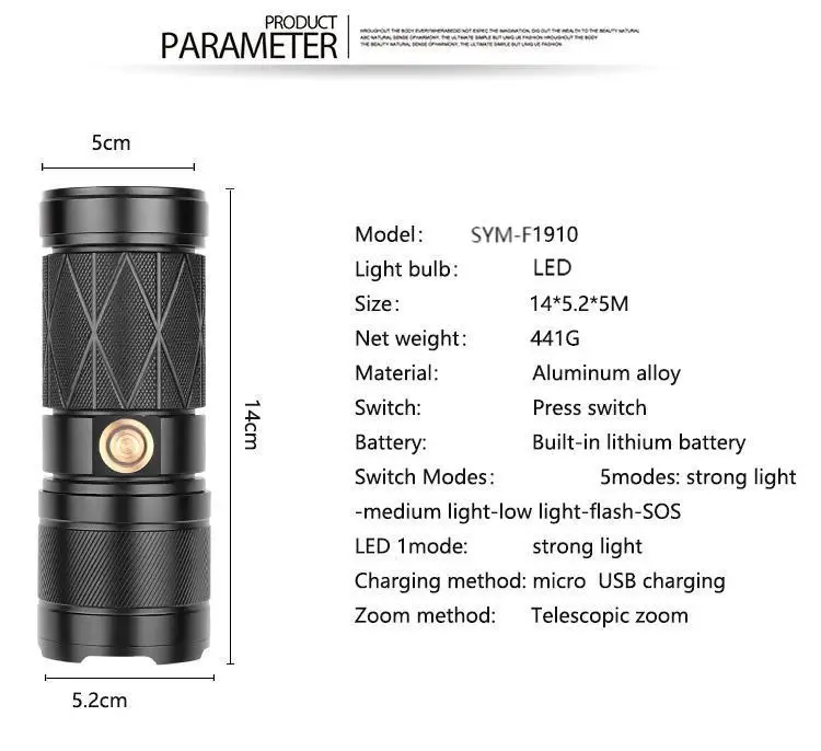 Outdoor Lighting Tools Rechargeable Torch Light Long Distance 30w Led ...