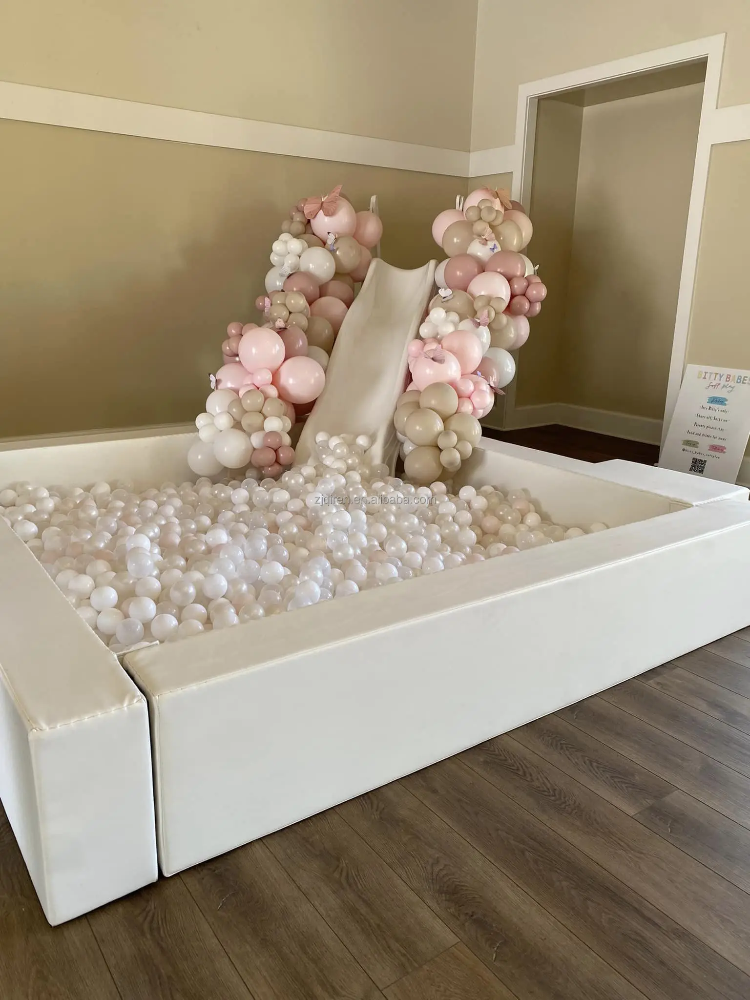 Toddlers & Adults Love Our White Ball Pit with Slide