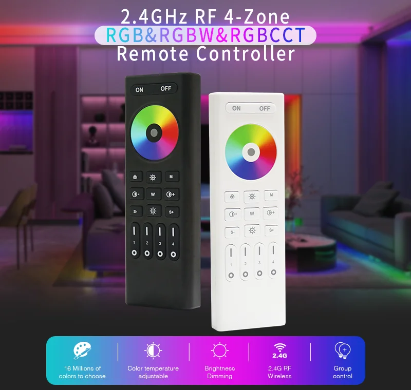 4-zone Rgb/rgbw/rgbcct Remote Controller Rf Wireless Remote Controller For Led Lighting - Buy Rf ...