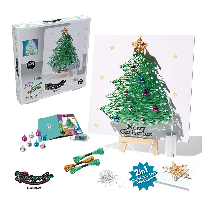 Hot Sale Cartoon 2 In 1 Christmas Tree Pentagram Nail Winding Painting ...