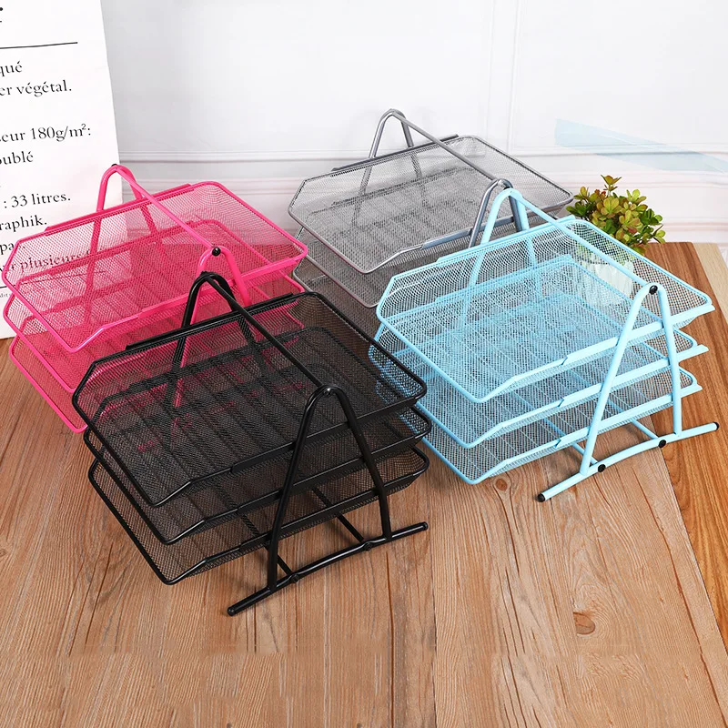 3 Tier Metal Wire Document Trays - Efficient Desk Organizers