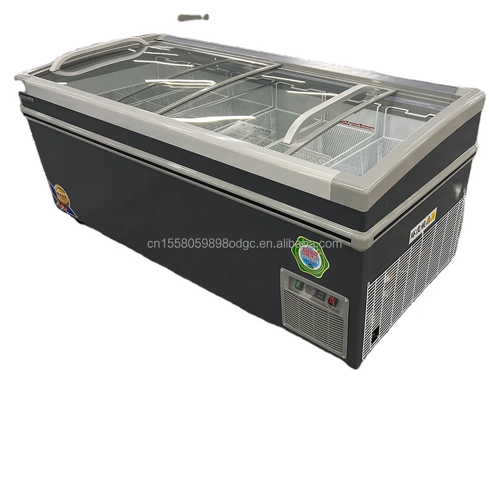 Ultra Low Glass Top Ice Cream Brown Color Chest Freezer Used - Buy ...