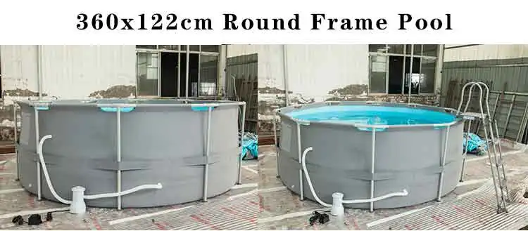 1.22M Deep Portable Above Ground Swimming Pool Metal Frame