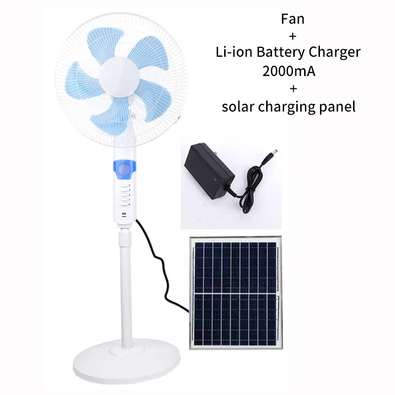Custom 16 Inch Solar Power Ac Dc 12V Fan with Solar Panel Led Light ...