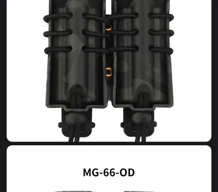 Tactical Urban Double 9mm Mag Pouches Elastic Shock Cord Retention ...