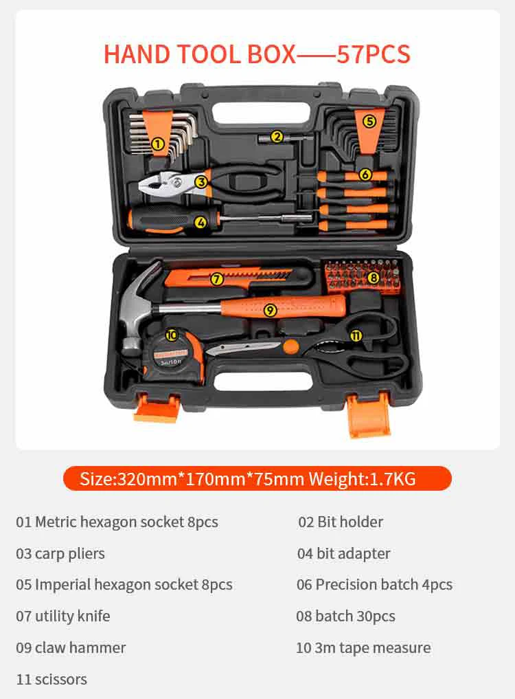 Manual Hardware Tool Set Socket Hammer Saw Combination Set - Buy ...