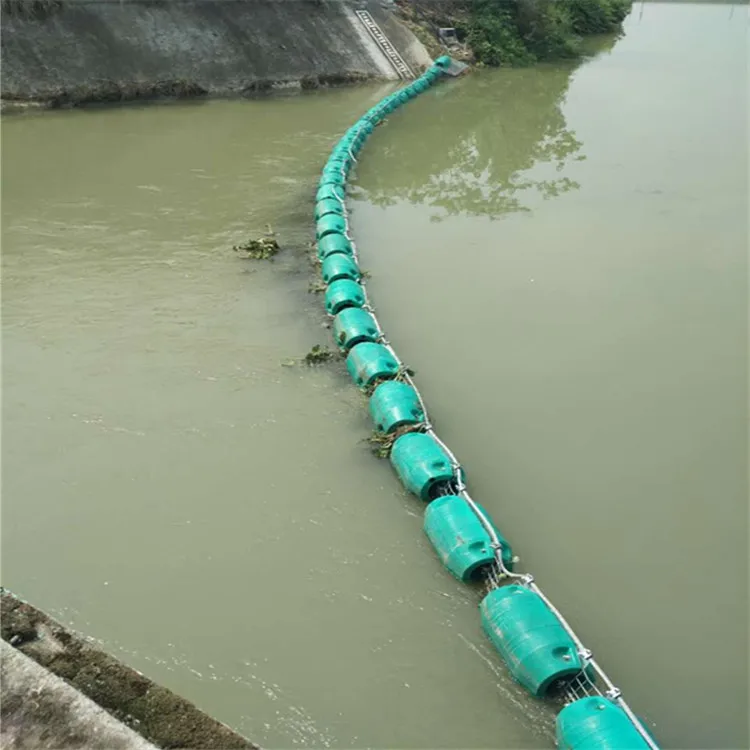 Cylindrical Floating Seaweed Barrier On The Water To Intercept Garbage ...