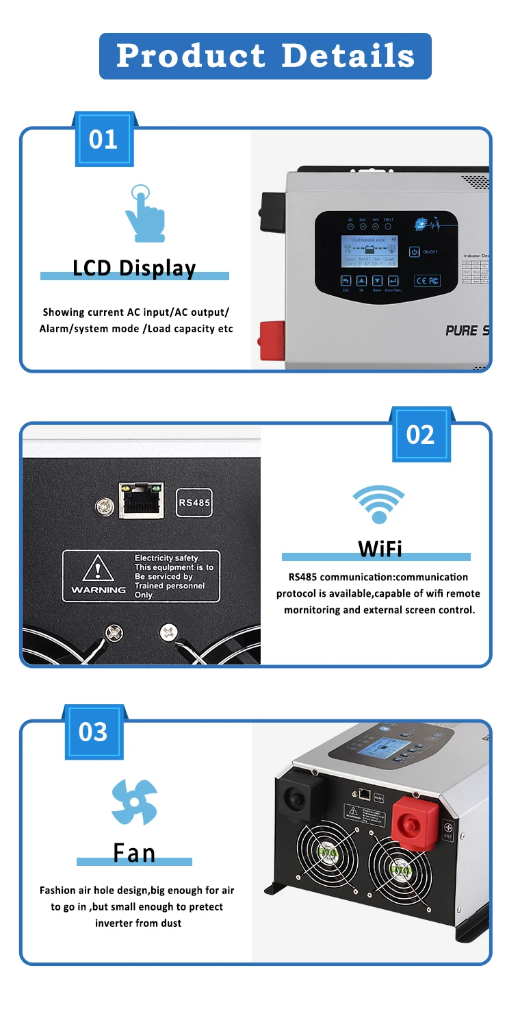 24v Solar Inverter 1000w Hybrid Mppt Charge Controller Off Grid Solar Inverter For Solar Energy ...
