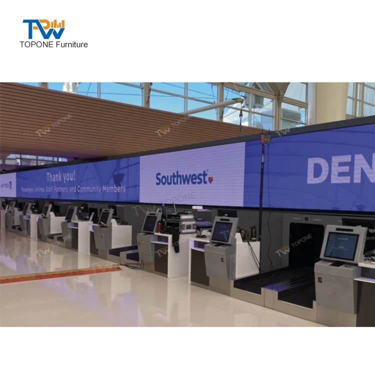 Luxury Acrylic Small Airport Reception Desk | Modern Check-In Counter ...