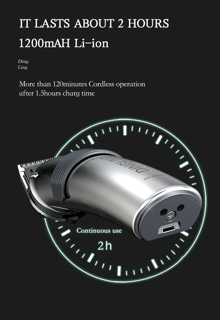 丁玲RF-609B加USB锂电池无绳金属专业男士头发修剪器| Alibaba.com