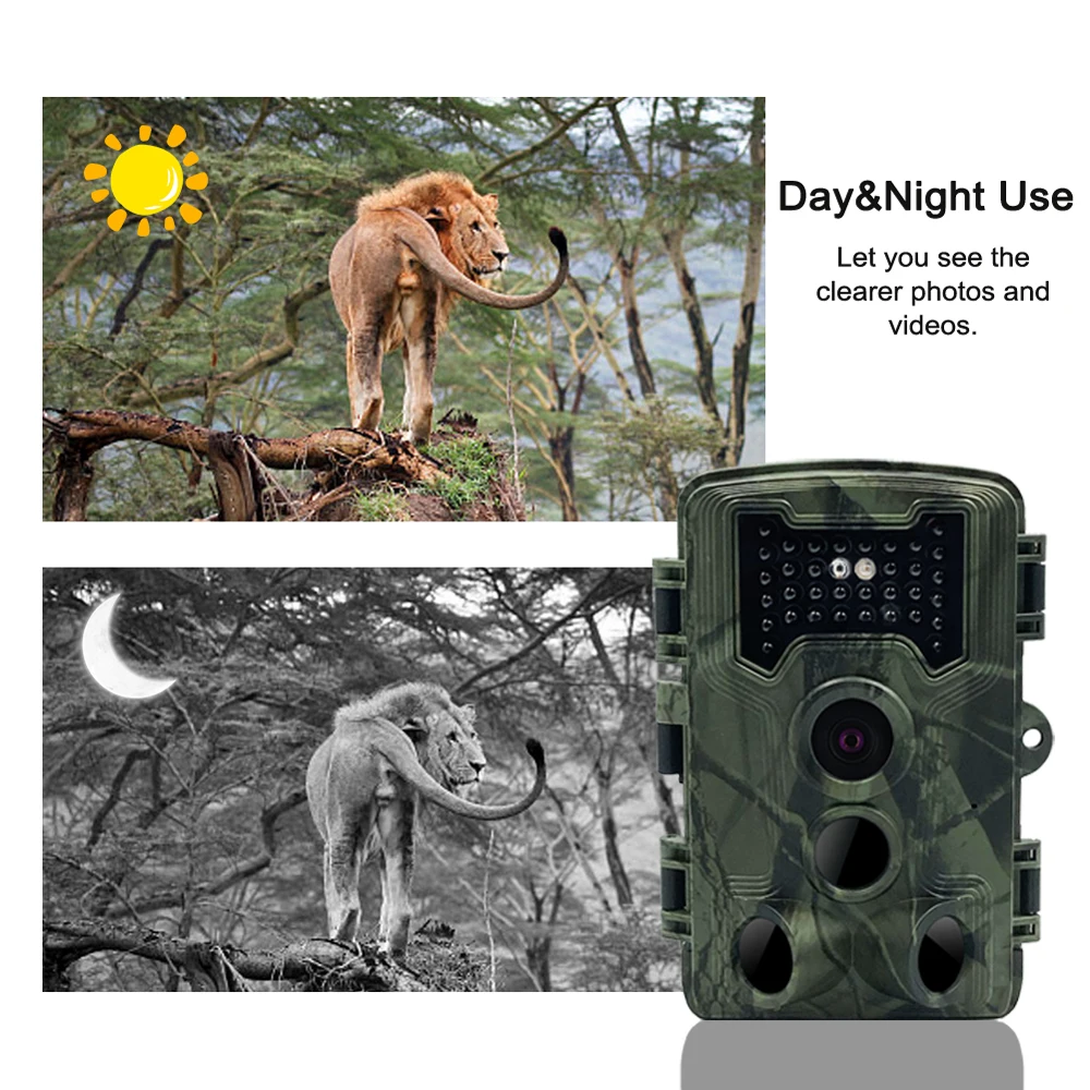 2.7K 58MP Wildlife Video Trail Cam - Night Vision Security