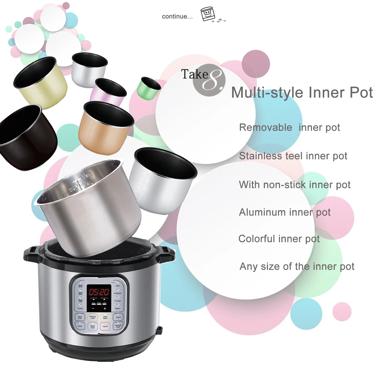 6 Litter Aluminum Inner Pot National Portable Multifunction Instant ...