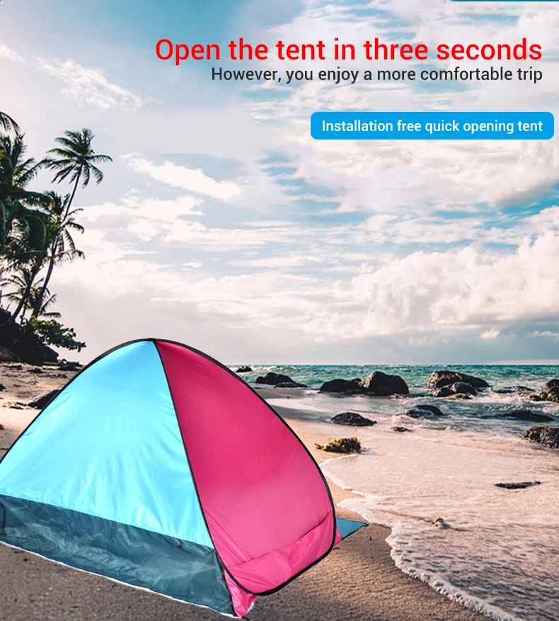 Outdoor Foldable Hiking Tent 190t Waterproof Polyester Fabric Family ...