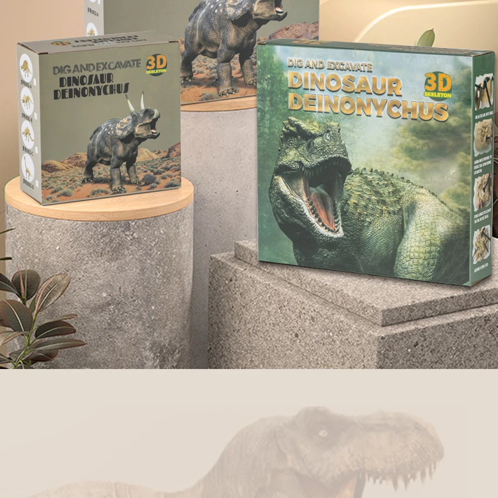 Dinosaur Dig Kit For Kids Dinosaur Fossil Bones Excavation Kit Stem ...