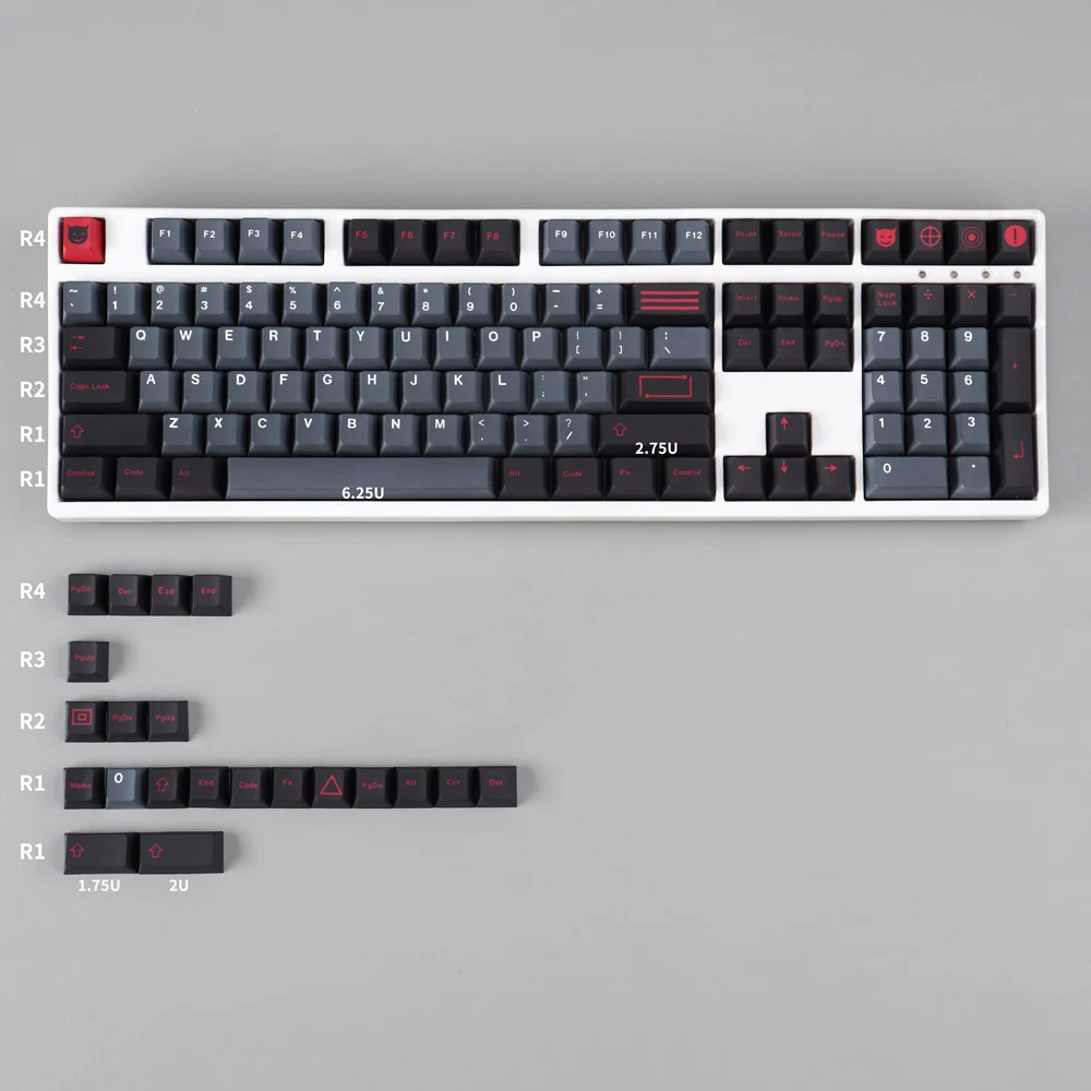 129 Keys Evil Dolch Keycaps Cherry Profile Pbt Dye Sublimation ...