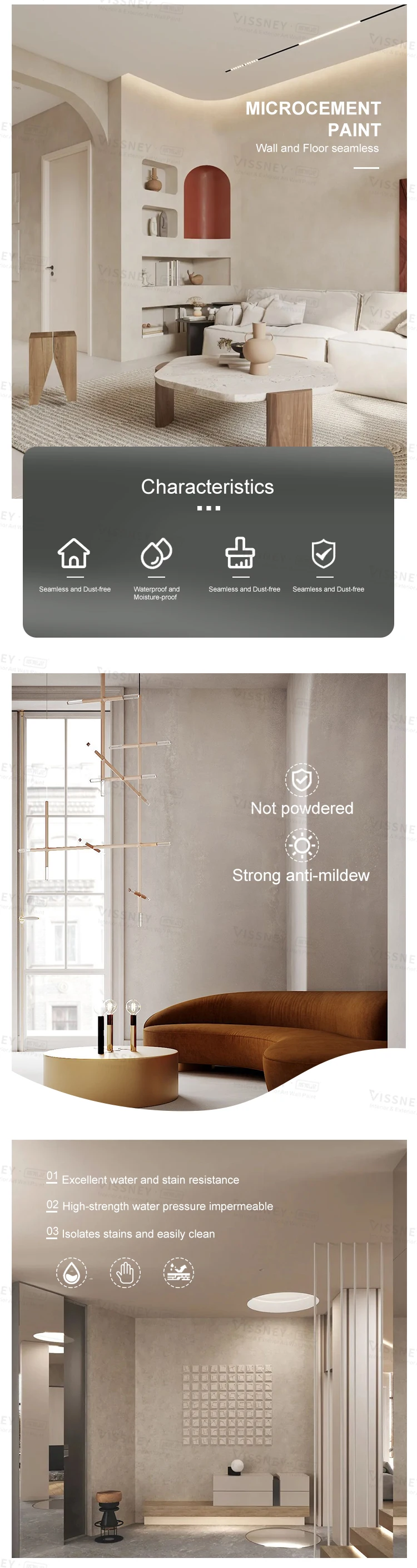 Vissney Microcement Kit High Hardness Wall Designs Microcement Medium ...