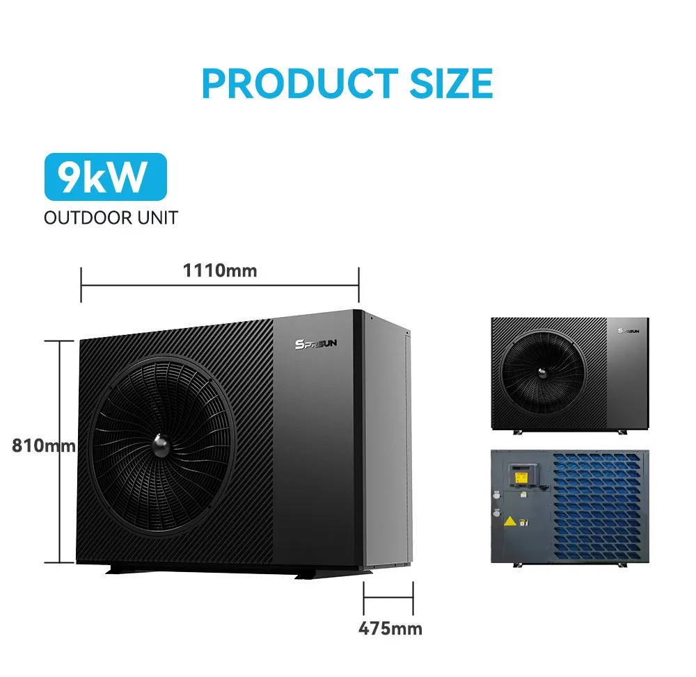 SPRSUN R290 DC Inverter Heat Pump Water Heater for Heating, Cooling ...