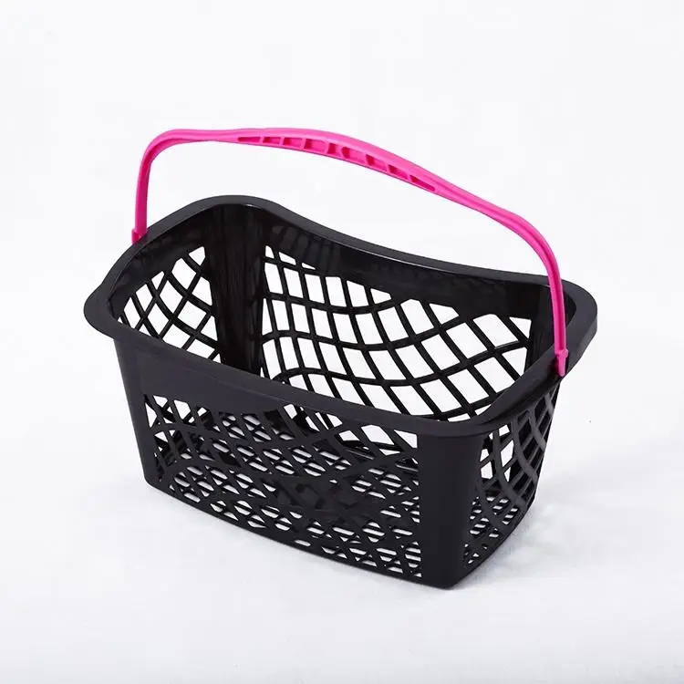Big Flat Bottom Supermarket Shopping Basket Large Pp Plastic Custom ...