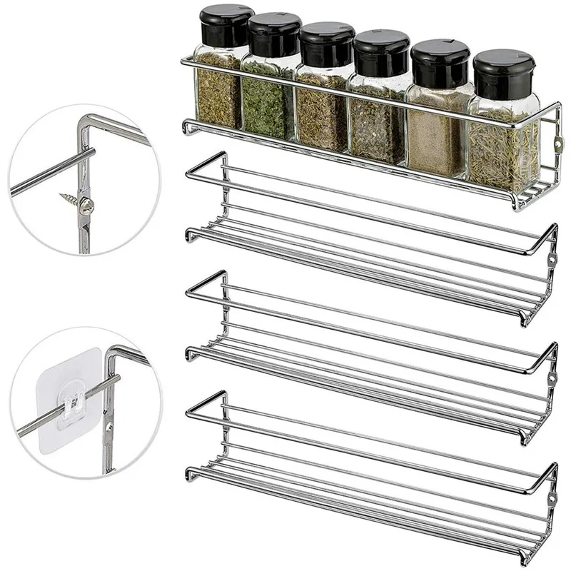 Amz 2024 New Punch-free Wall Metal Mount Tiered Hanging Shelf Kitchen ...