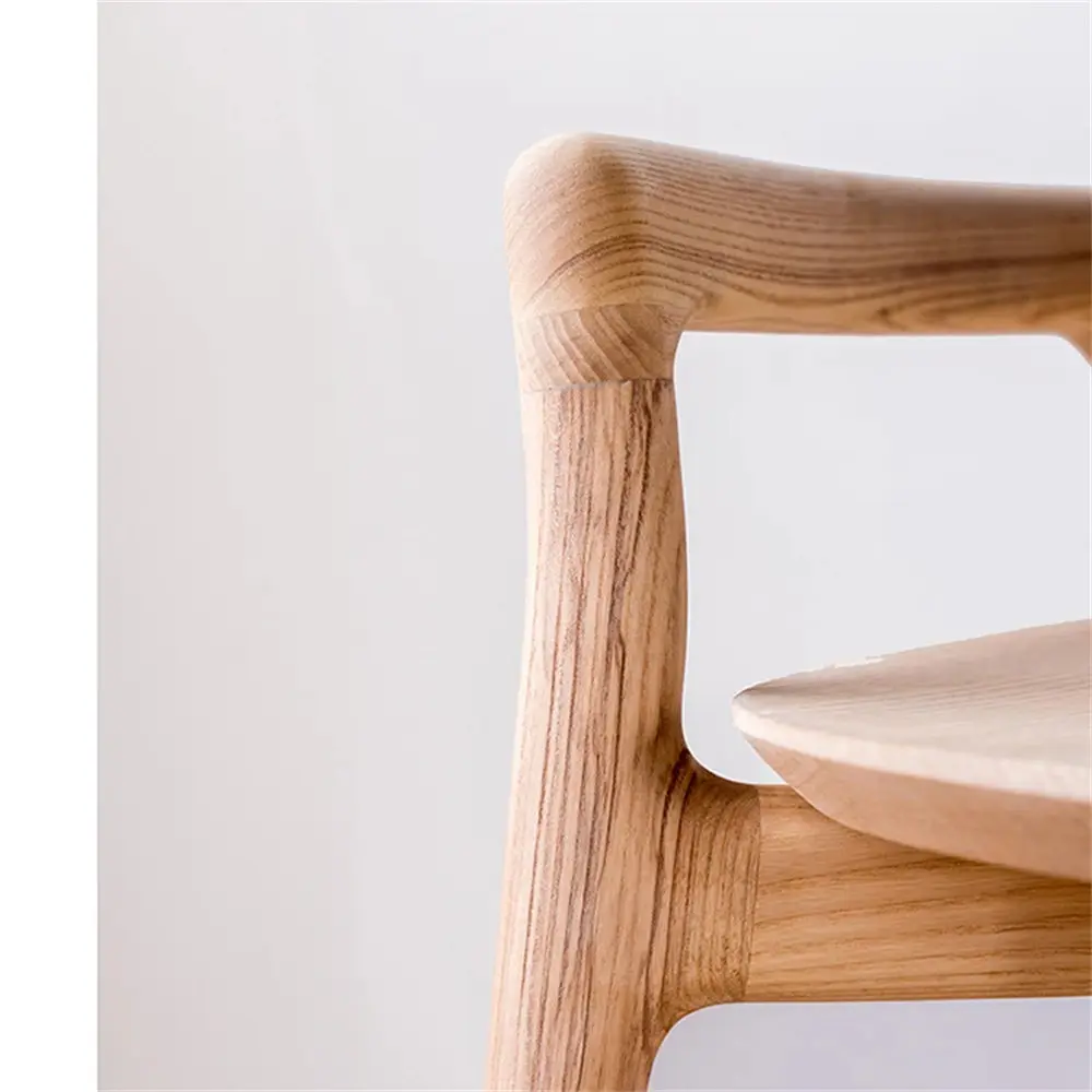 Decoout Modern Low Back Counter Height Bar Stool Solid Ash Wood Frame ...
