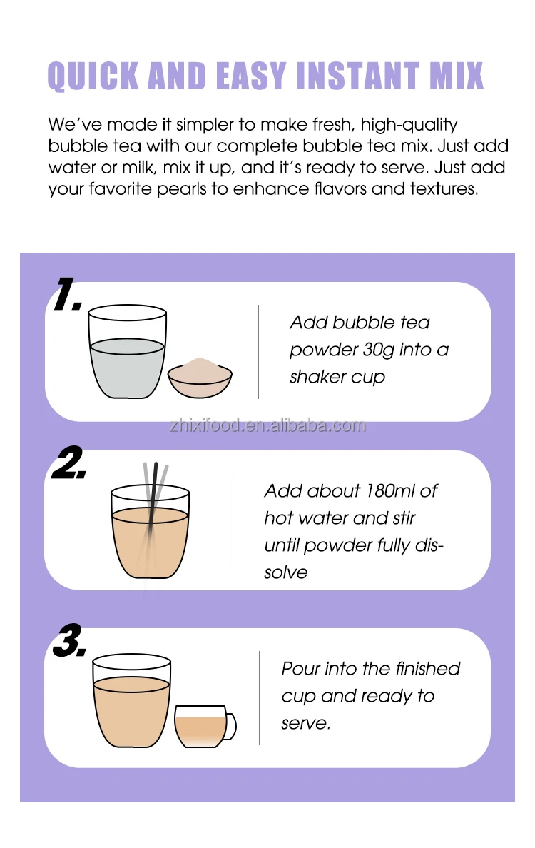 1kg Instant Taro Flavor Milk Tea Powder - Double Happiness