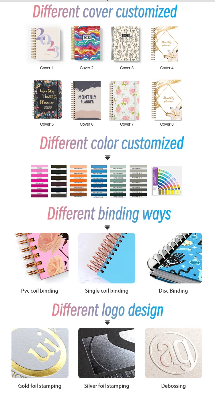 A5 Leather Notebook Customize Gold Foil Notebook A5 Journal Notebook ...