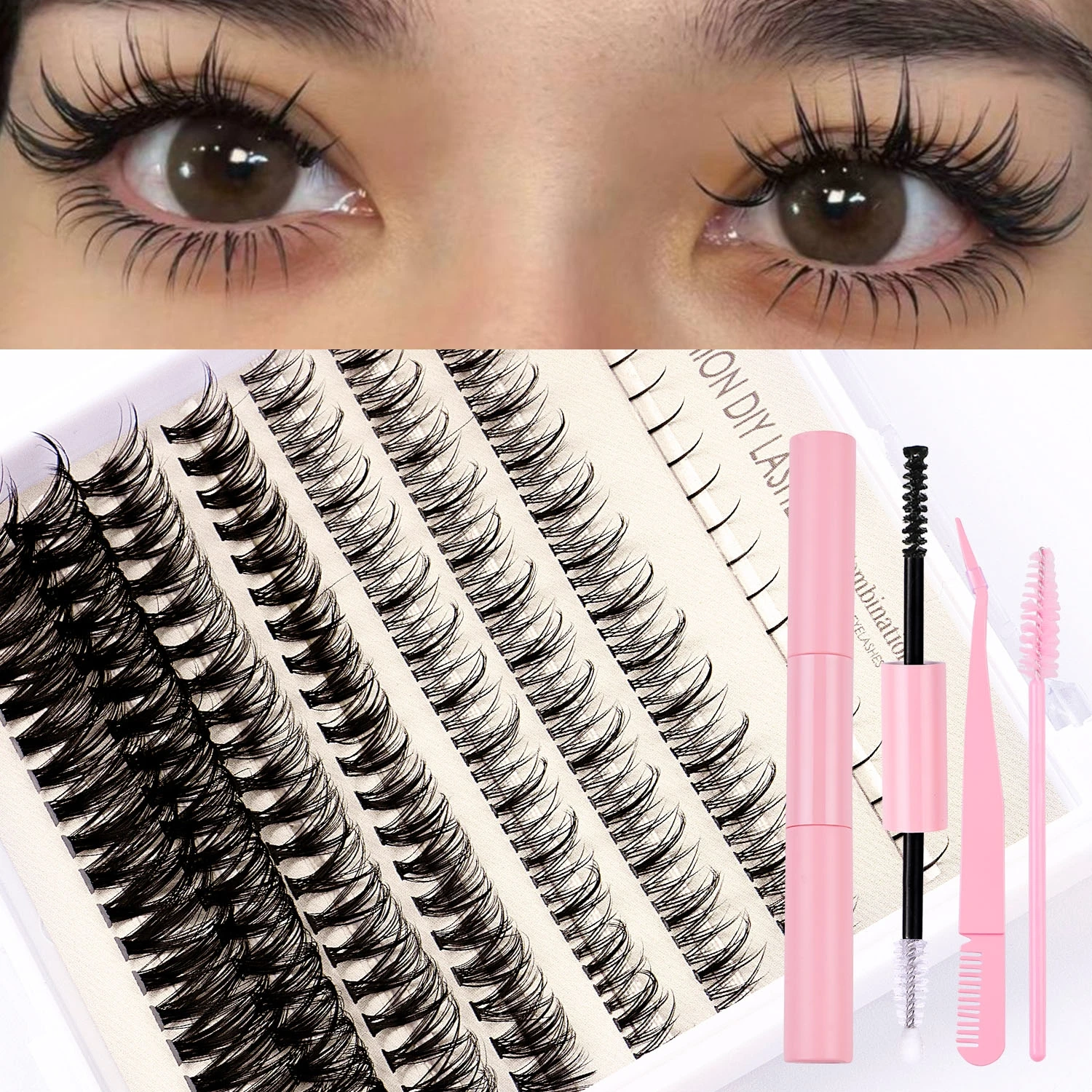 Wholesale Individual Lash Clusters Mink Tray Eyelash Extention D Curl ...