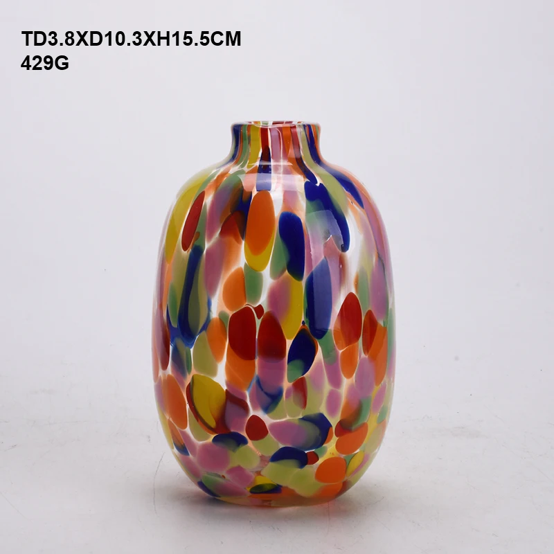 Modern Design Wide-Mouth Short Clear Glass Flower Vase with Metal Frame ...