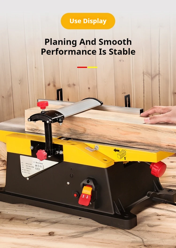 6-Inch Small Benchtop Electric Woodworking Planer With Flat Spiral ...