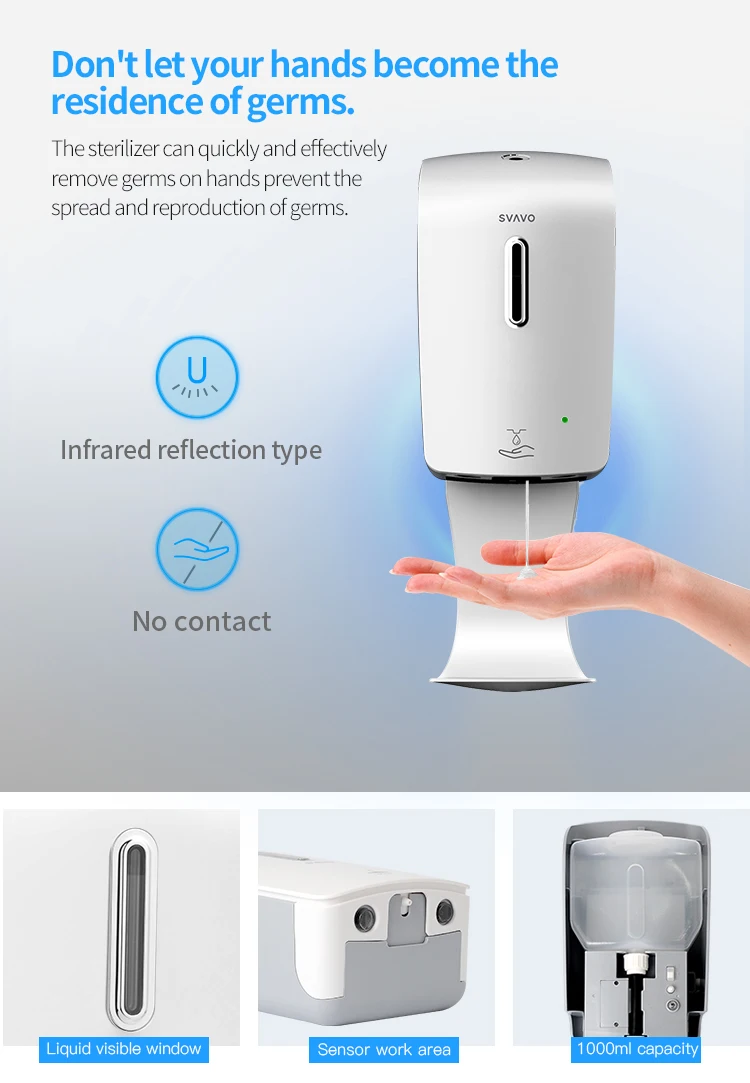 Plastic Wall Mounted Touchless Sensor Electric Automatic Foaming Liquid ...