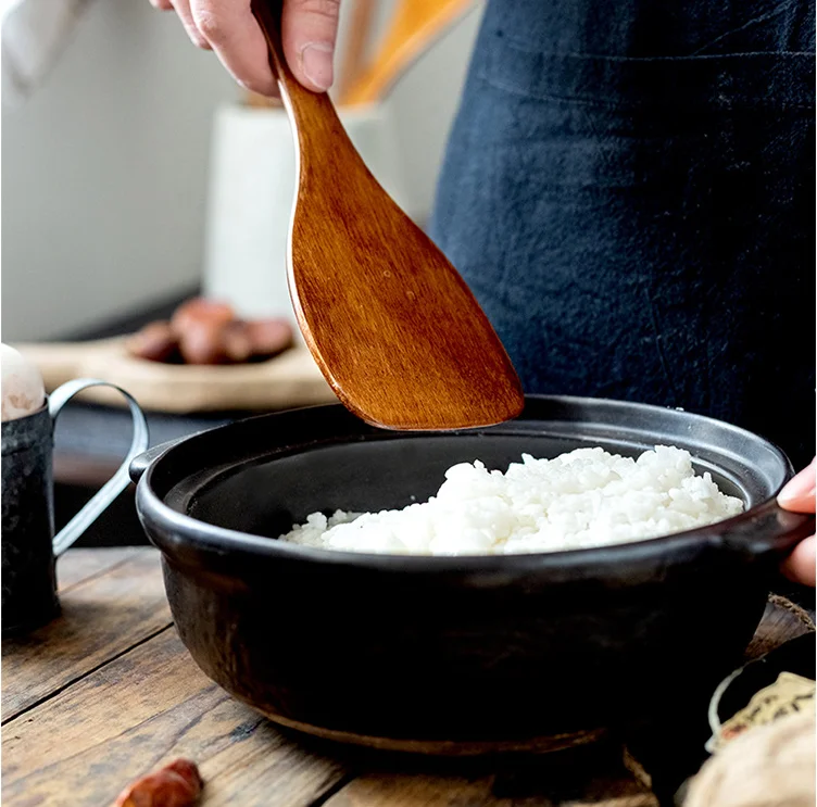 Wood Rice Paddle Non-stick Easy To Clean Heat Resistant Dinnerware Rice ...
