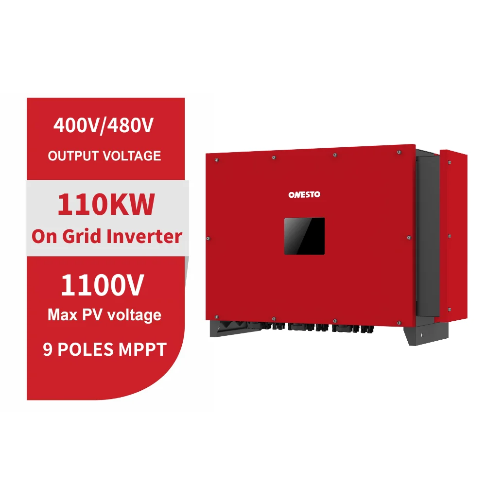 Onesto Solar On Grid Inverter 110kva Solar System Three Phase WIFI Grid ...