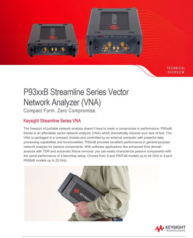 Keysight P9371b Streamline Vector Network Analyzer,9 Khz To 6.5 Ghz,2 ...