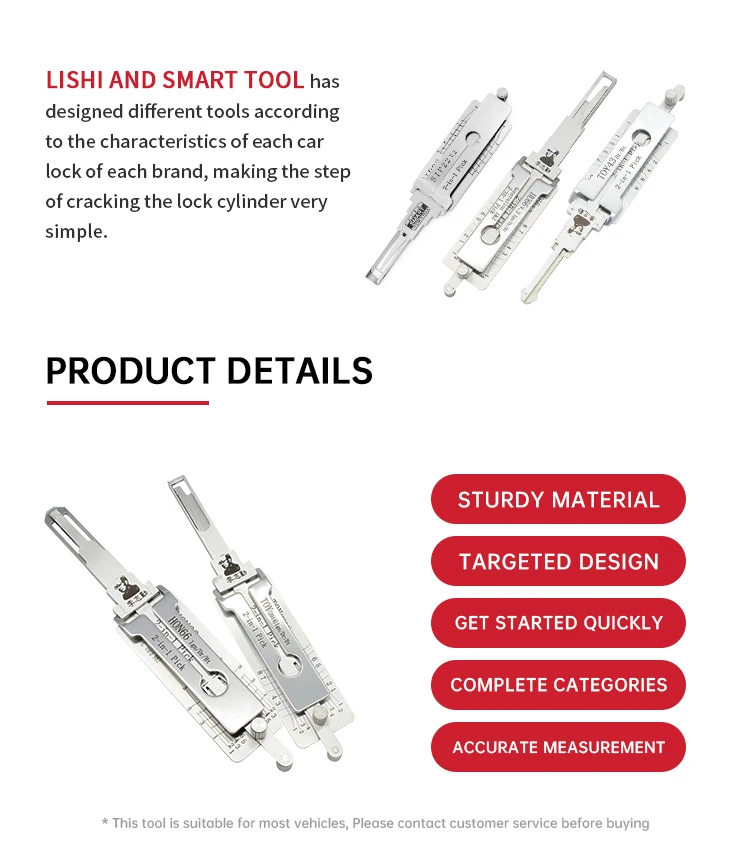 Professional 32pcs Lishi 2 In 1 Pick Tool Lock Pick Set Lishi Lockpick ...